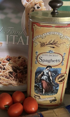 Vintage Pasta Italian Tin Can “Semolina Italia” Canister Spaghetti | eBay