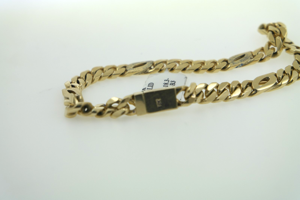 18k Solid Cuban Style Bracelet | eBay