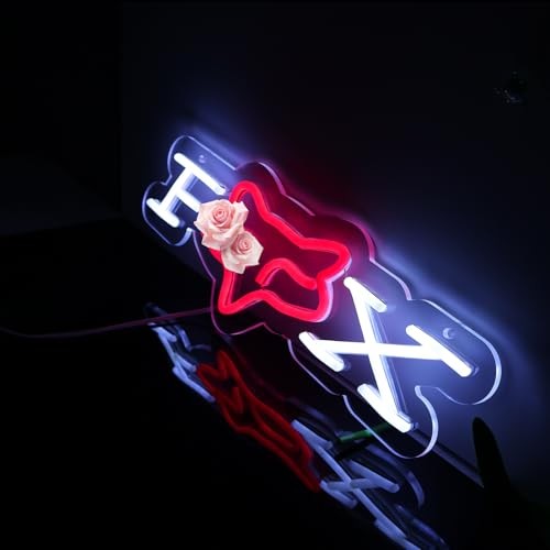 Fox Neon Sign for Wall Decor, Dimmable Racing Neon Bedroom Signs, LED ...