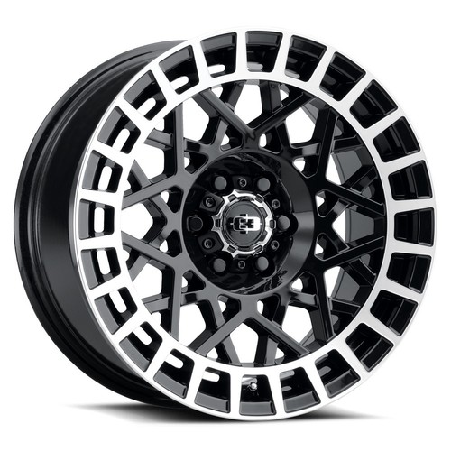 17x8 Vision 349 Savage Gloss Black Machined Lip Wheel 5x100 (40mm ...