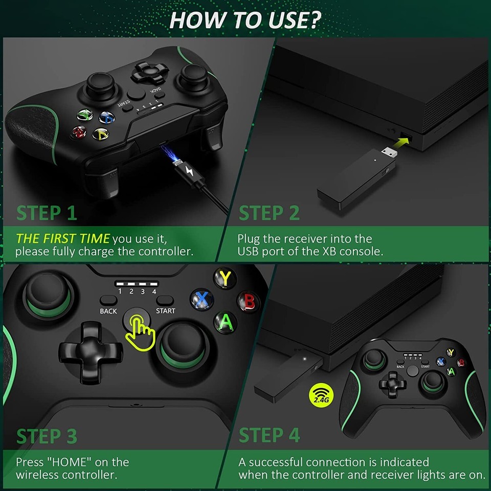 New Wireless Controller for PC win series, Black, No Audio Jack | eBay