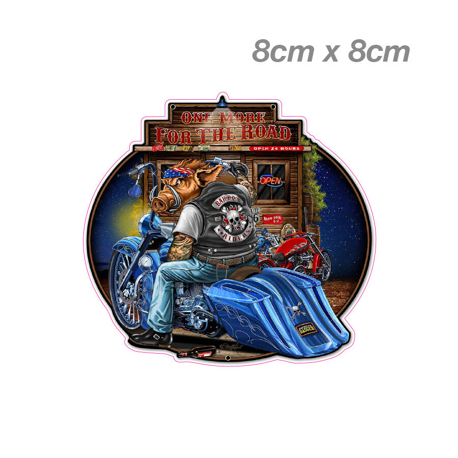 Vintage Motorcycle Bagger with beer Laptop , Car Vinyl Sticker | eBay ...