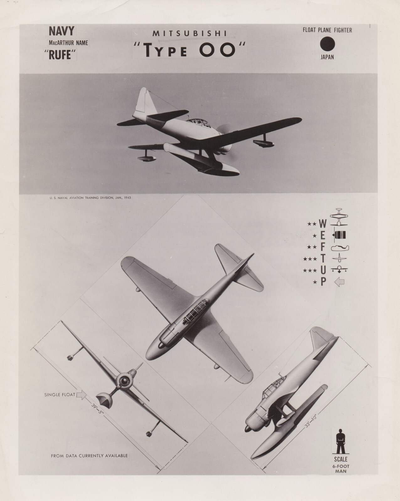 1943 Press Photo WW2 Japanese Seaplane Codename"Rufe" Made by ...