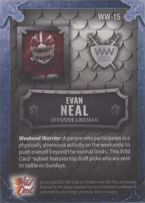 2022 Wild Card MATTE Evan Neal #WW-15 for sale | eBay