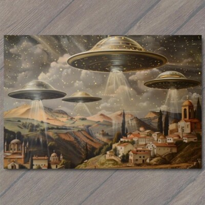 4x6" Alien God Civilization Religious Deity Ceremony Sacred Ritual ...