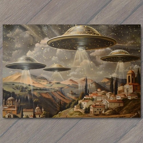 4x6" Alien God Civilization Religious Deity Ceremony Sacred Ritual ...