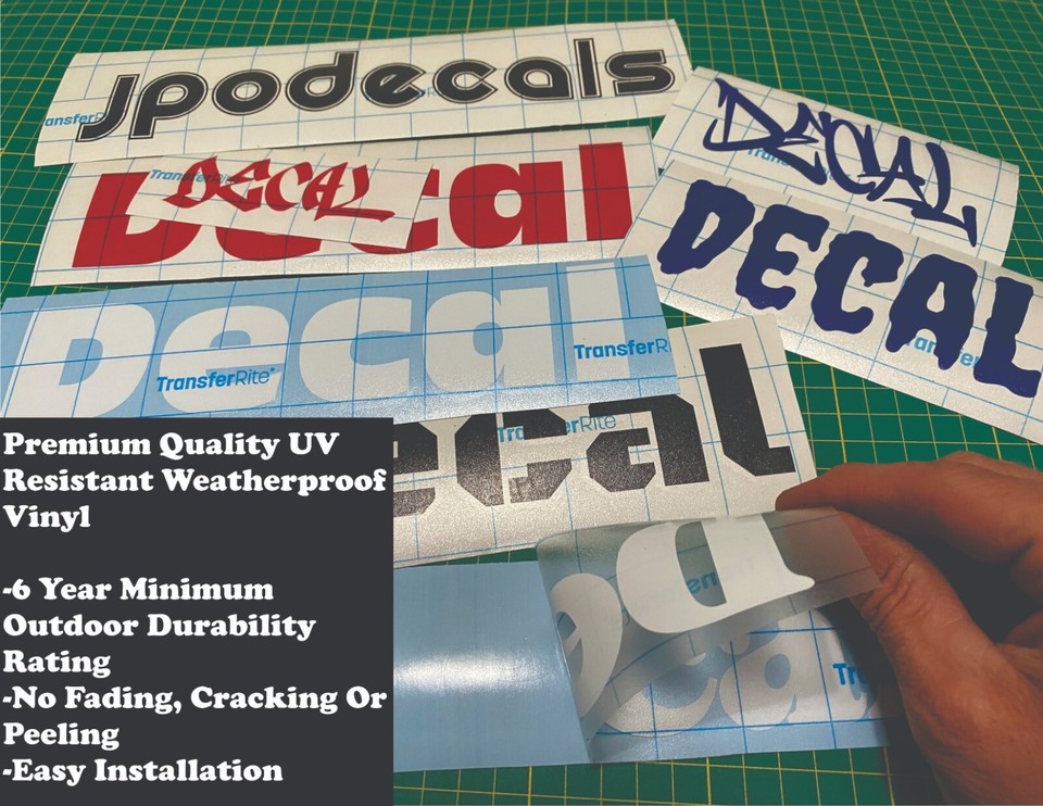 Custom Vinyl Lettering Die Cut Decals Transfer Stickers -Custom Text ...