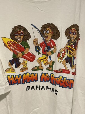 Vintage Island Dreams Rasta Hey Mon No Problem T-shirt XXL - Bahamas ...