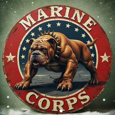 Metal Sign MARINE CORPS Metal Sign Wreath Center 8 x 8 | eBay