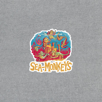 Sea-Monkeys Retro Fantasy Aquatic Pets Colorful Cartoon Sticker #3791 ...