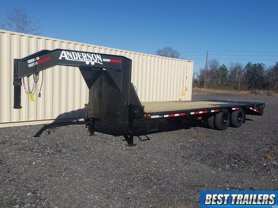 hotshot anderson trailers 25 ft 10 ton gooseneck flatbed mega ramp ...