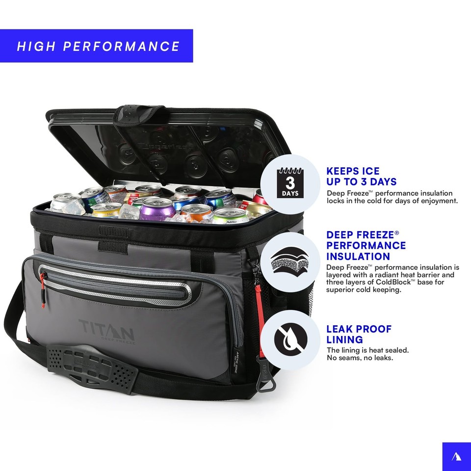 Deep Freeze Cooler - 48 Can Zipperless Hardbody Cooler with Deep Freeze ...