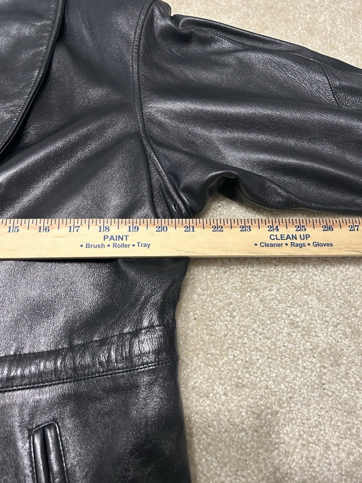 Tannery West Leather Jacket Mens Medium Black Snap Button | eBay