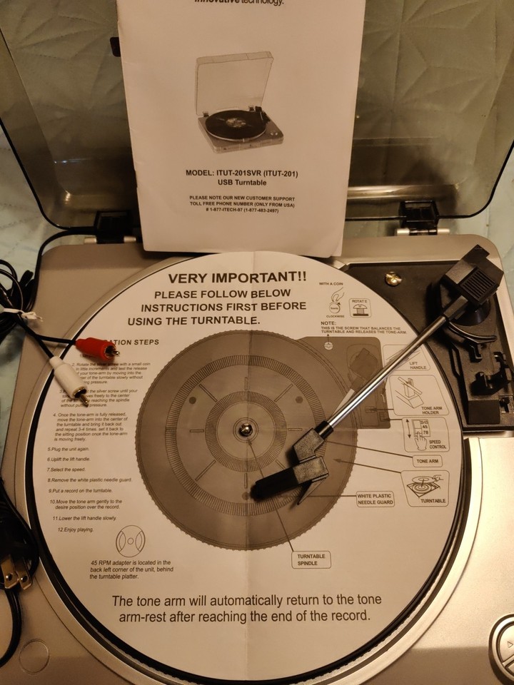 Vintage Innovative Technology ITUT-201 Silver USB Turntable Vinyl ...
