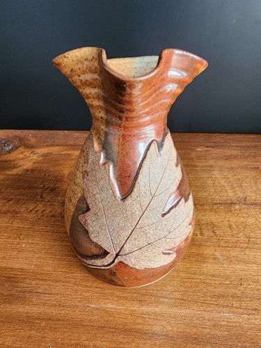 Signed Neal Lokin Pottery Maple Leaf Syrup Pitcher Handmade In Maine ...