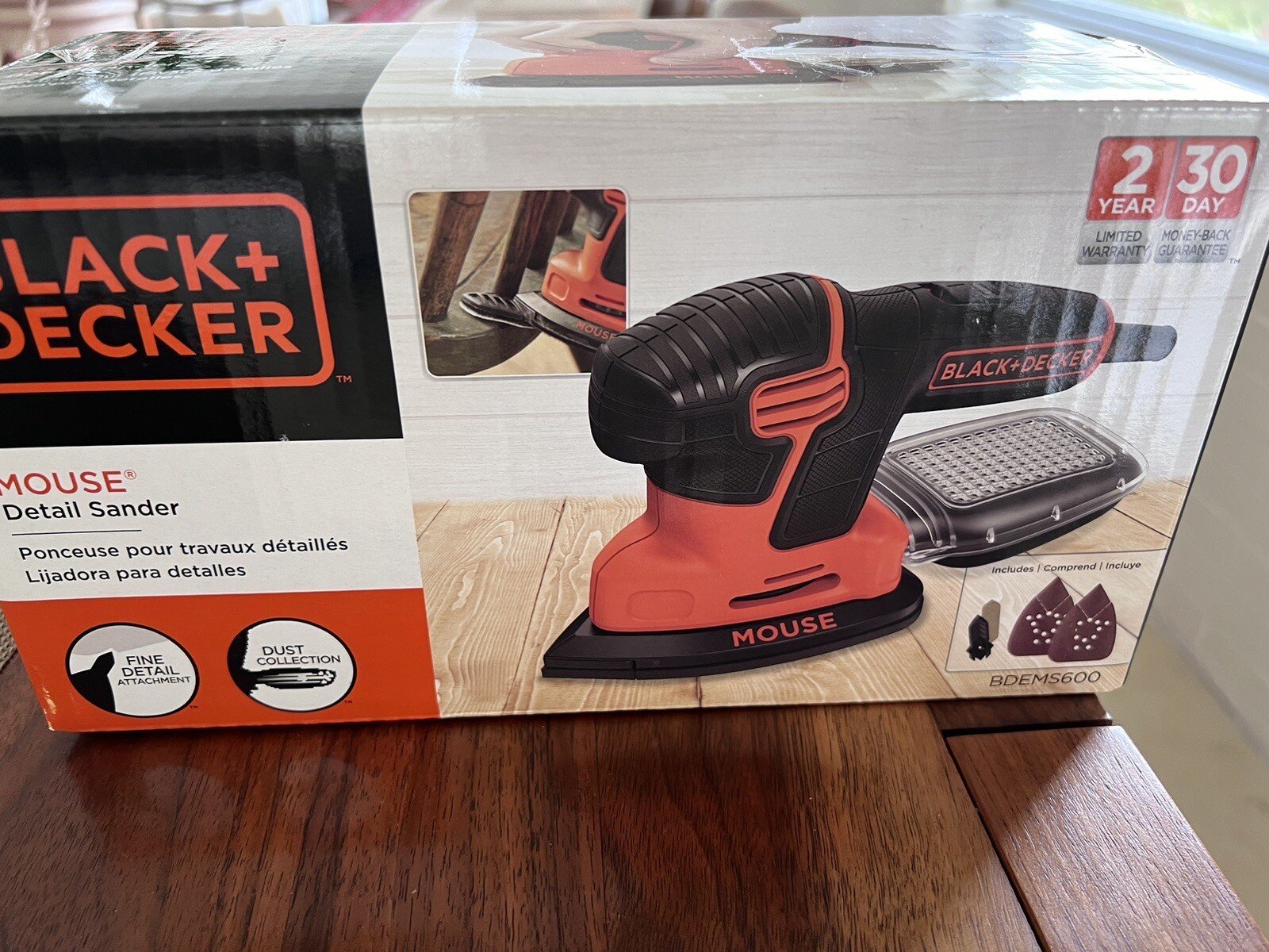 BLACK & DECKER Mouse Detail Sander w/ Dust Bag + Sandpaper Assortment ...