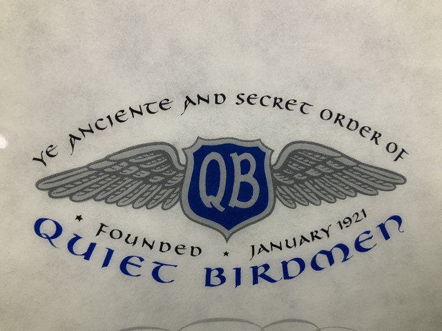 Ye Anciente And Secret Order Of Quiet Birdmen Certified Goodfellow ...