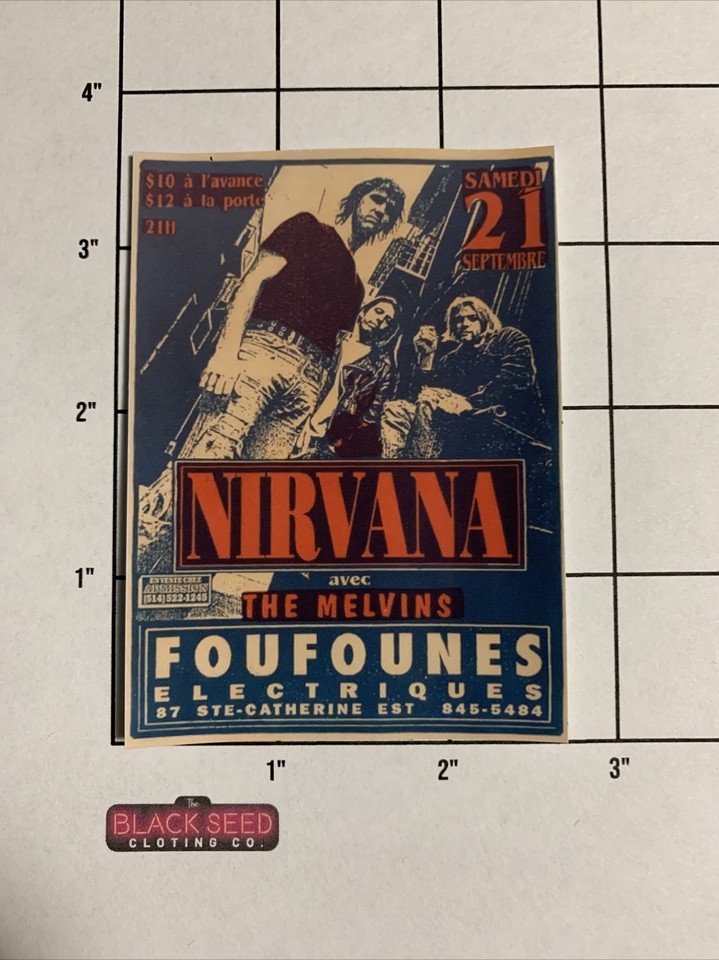 Grunge Concert Poster Sticker. Nirvana / The Melvins | eBay