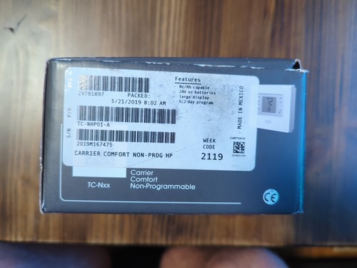 Carrier Comfort Non-Programmable Thermostat - White (TC-NHP01-A) for ...