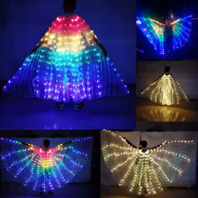 LED Isis Wings Glow Belly Dance Light Up Performance Angel Cosplay ...