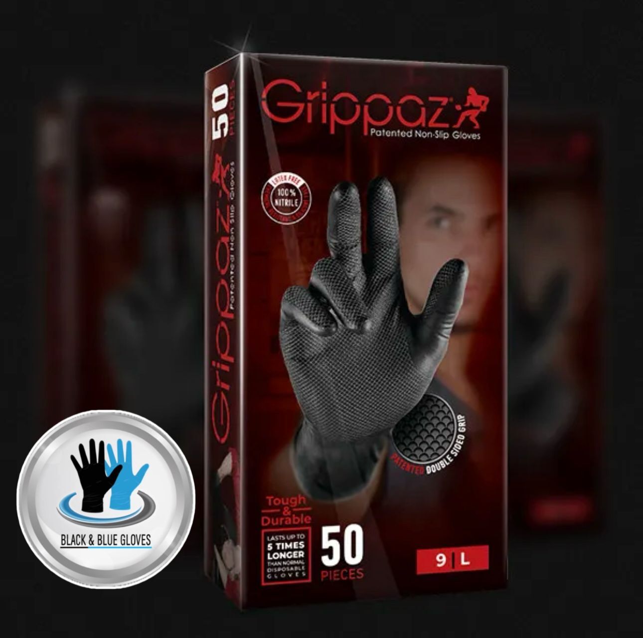 2 x Grippaz Semi-Disposable, Orange & Black Fish Scale Grip Gloves, 2 x ...