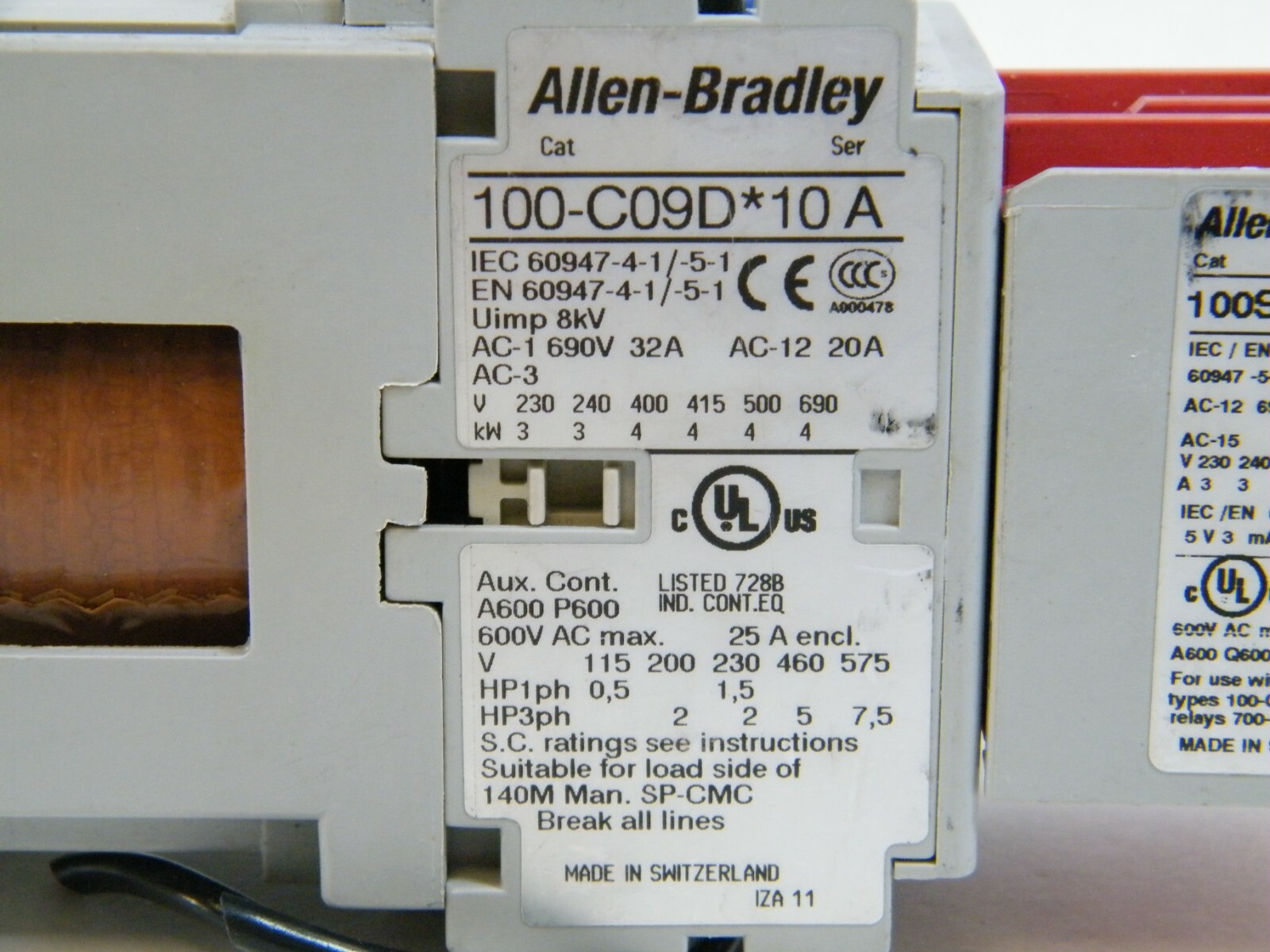 AB ALLEN BRADLEY CONTACTOR, 100S-F, 100-C09D 10A, USED & GUARANTEED | eBay