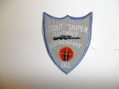 b0523 USMC Sniper Patch Scout Sniper 1st Marines A Sporting Way Kill ...
