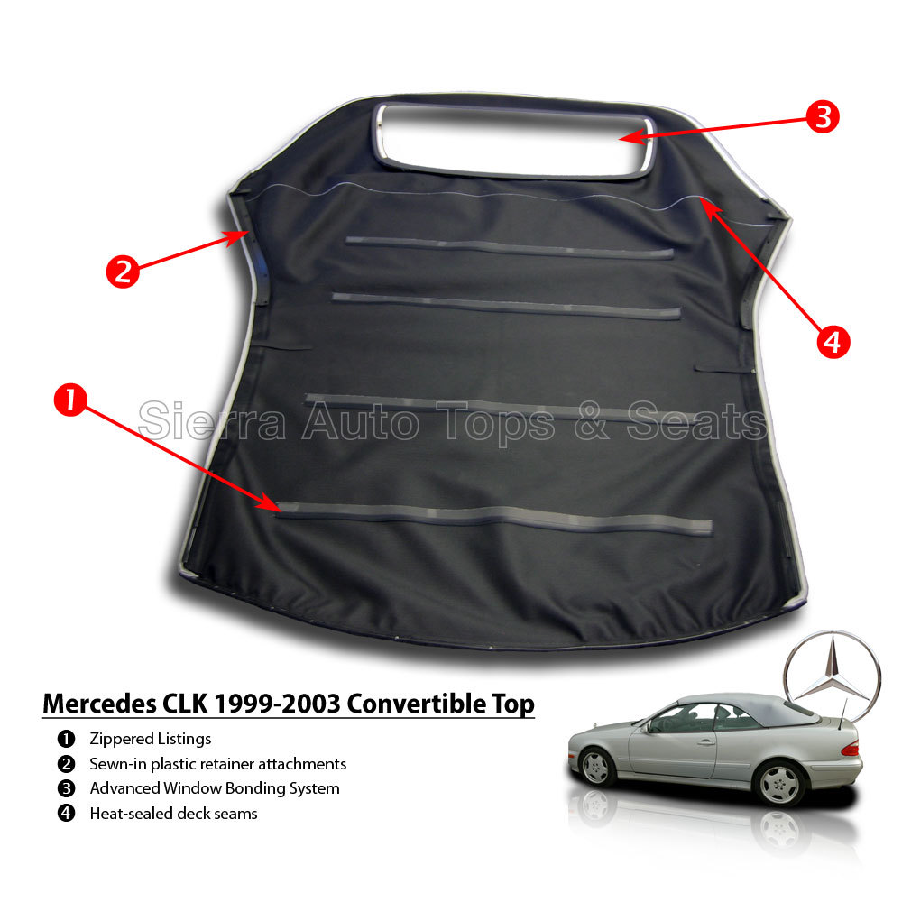 Mercedes CLK Convertible Top 99-03, w/Glass Window, Graphite German ...