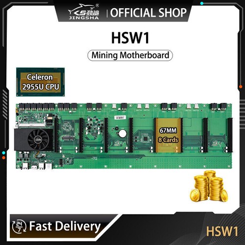 HSW1 Mining Motherboard 8 GPU With 8 PCIE X16 Slot DDR3 RAM For ETH ...