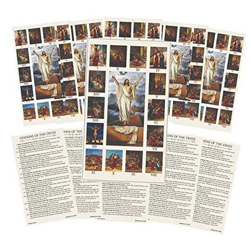 Stations of The Cross Large Holy Prayer Card, Lenten Season Prayers for ...
