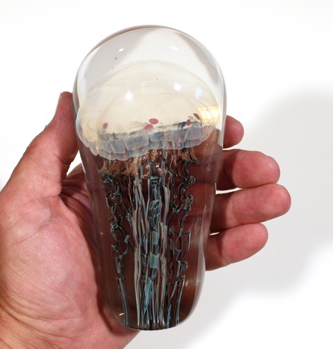 RICHARD SATAVA CALIFORNIA STUDIO ART GLASS MOON JELLYFISH SCULPTURE ...