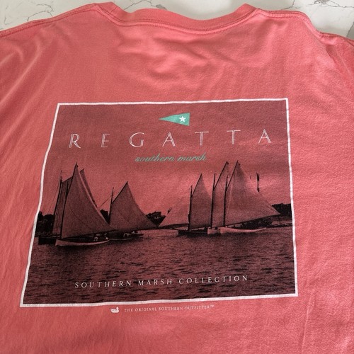 Southern Marsh Men's XL Red Regatta T Shirt 100% Cotton | eBay