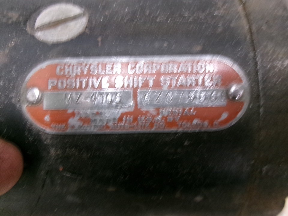 Rebuilt 1940 Desoto 6 Volt Autolite Positive Shift Starter Motor MZ ...