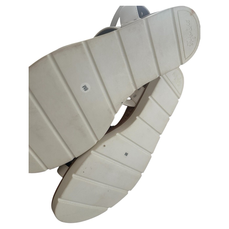 White Sandals Suade Women's Size 8 Leather Upper | eBay