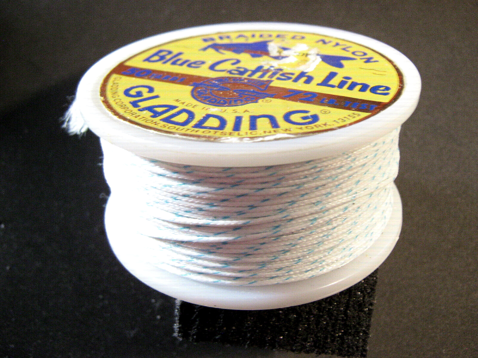 Blue Catfish Braided Nylon Line GLADDING 72 Lb. Test 50 yds. Spool Lt ...