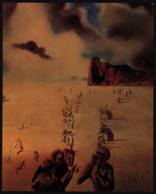 Hand Signed by Salvador Dali, Print from “Dali De Gala” (red mtns ...