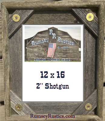 12x16 Shotgun Shell rustic barnwood barn wood picture frame weathered ...