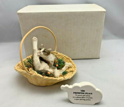 PURRFECT PET CAT Figurine MARTY SULPTORS 1991 THE PRIMPING PLACE w ...