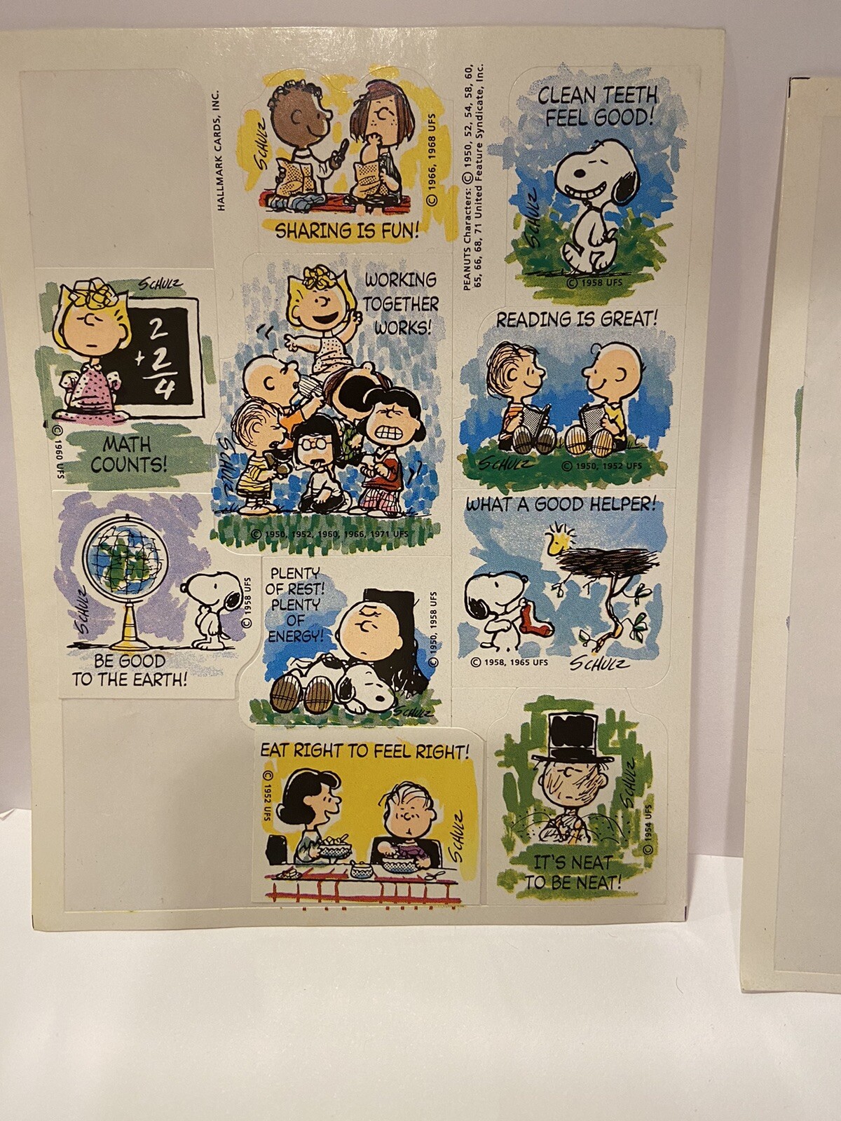 RARE 16 Hallmark Peanuts Snoopy ENCOURAGEMENT Stickers Sheets 70s 80s ...