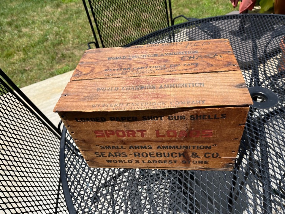 Vintage Sears Sport Loads Shot Gun Shell Wooden Box _Empty | eBay