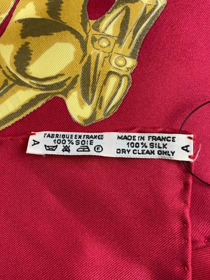 HERMES The Golden Knight Scarf RED Allover Pattern Ladies | eBay
