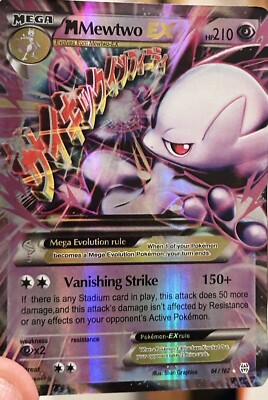Mega M Mewtwo EX 64/162 Ultra Rare XY Breakthrough Pokemon Card 2016 ...