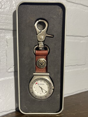 Brookstone Golf Pocket Watch Clubs Hands Quartz With Leather Band | eBay