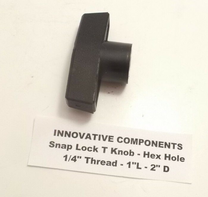 INNOVATIVE COMPONENTS Snap Lock T Knob - Hex Hole - 1/4" Thread - 1"L ...