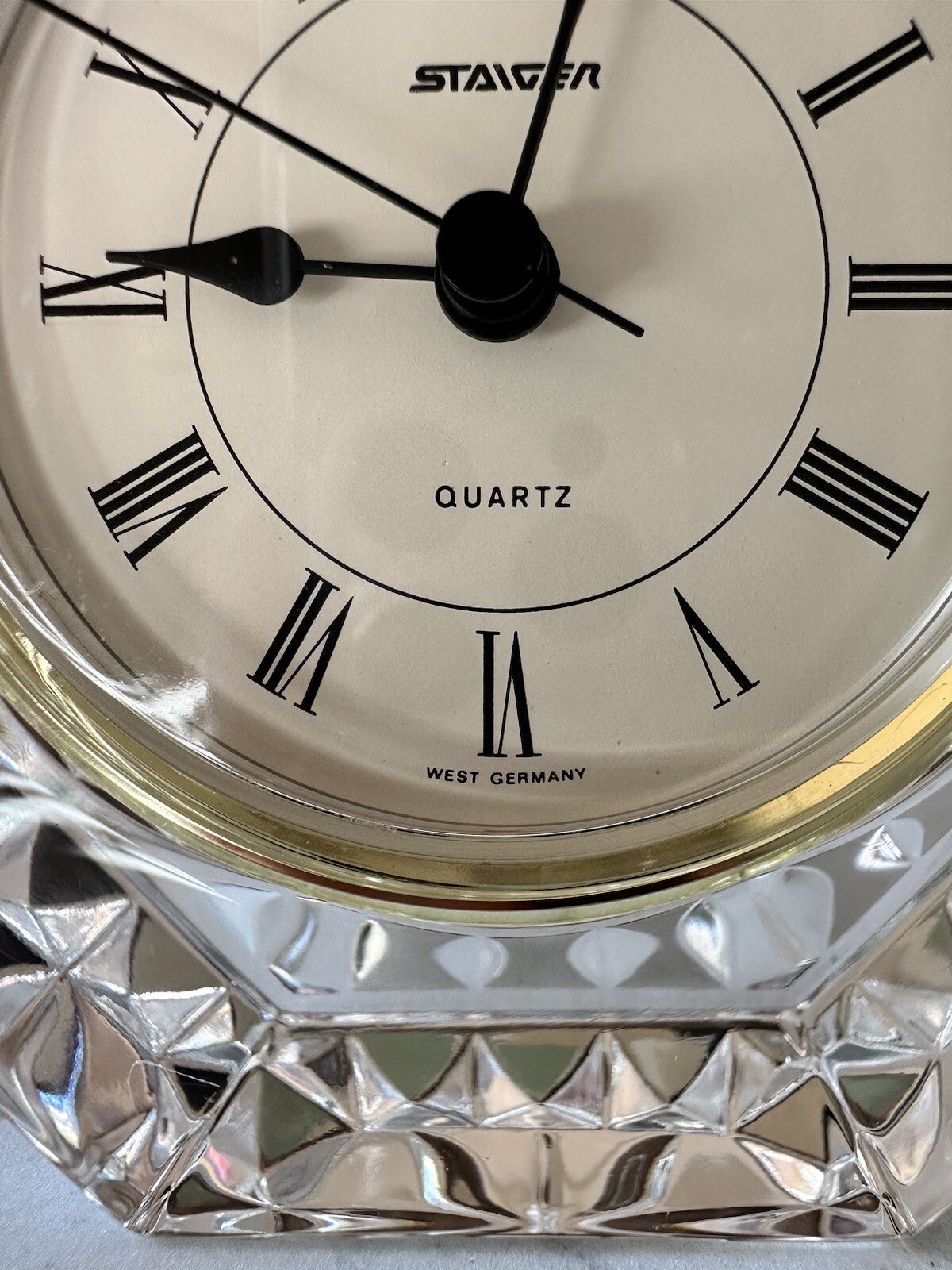 Vintage Staiger Quartz Clock West Germany Movement - Crystal Lead Made ...