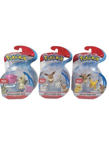 Pokémon Battle Figure Pack Lot Of 3 New Sealed Ditto Eevee Pikachu ...