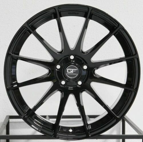 19" MRR GF6 Gloss Black Wheels 19x8.5 5x112 +25 Ground Force Rims Set 4 ...