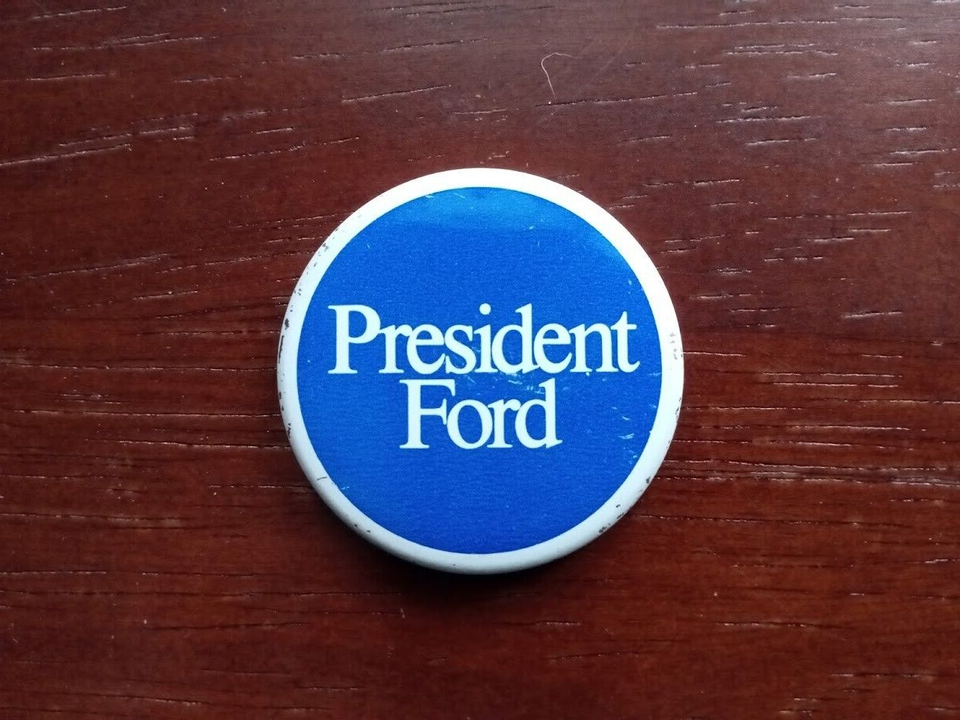 Lot of 2 President Gerald Ford Presidental Campain Blue Metal Pinback ...