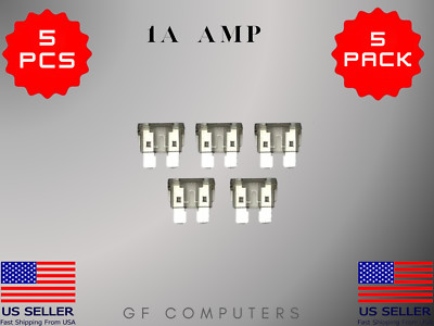 5 Pack 1 AMP ATC/ATO STANDARD Regular FUSE BLADE 1A CAR TRUCK BOAT ...