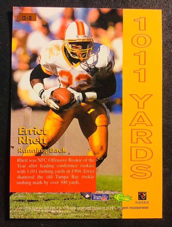 Tampa Bay Buccaneers ERRICT RHETT autograph auto signed 1996 CLASSIC ...